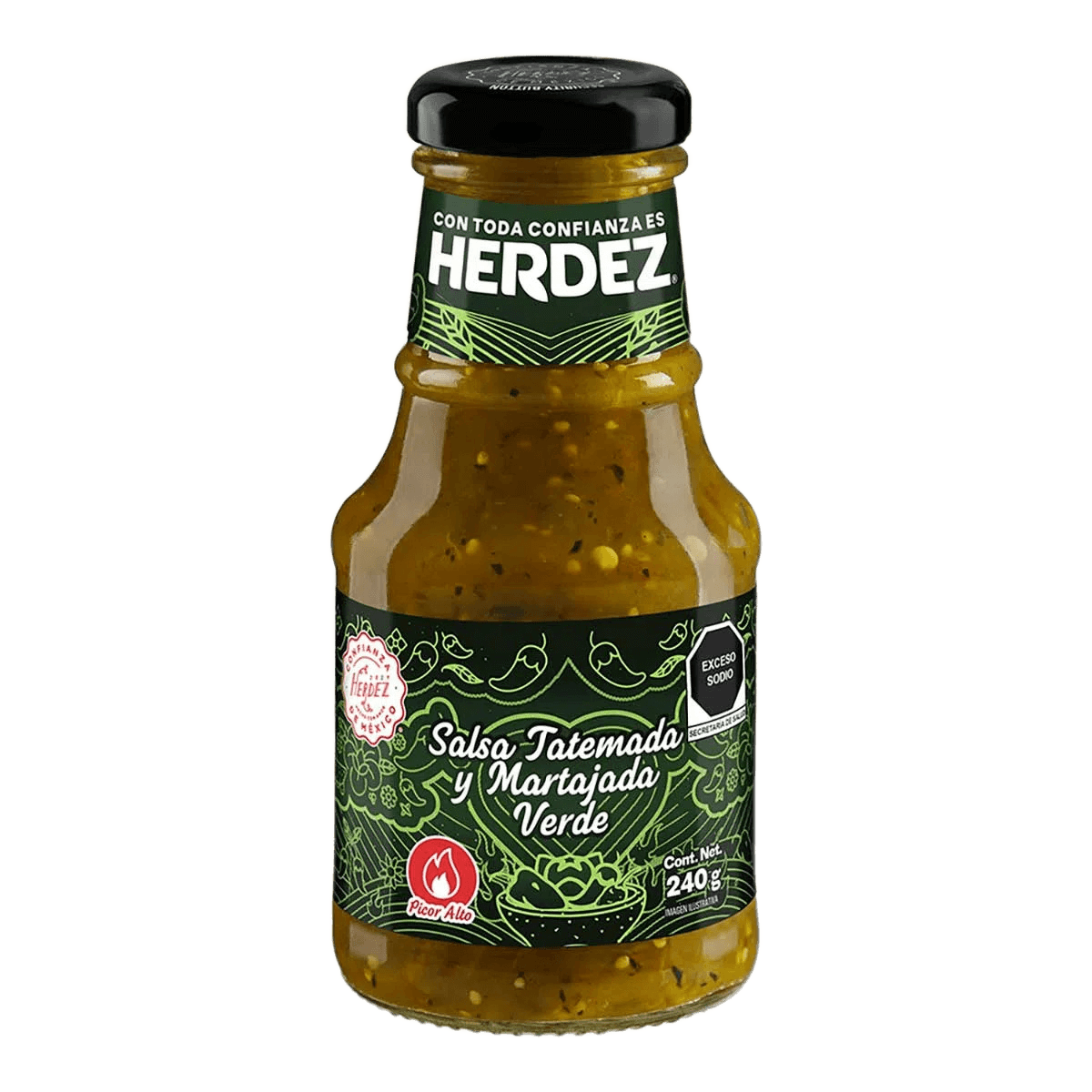 Salsa Tatemada y Martajada Verde (roasted and mortared) Herdez 240g ...